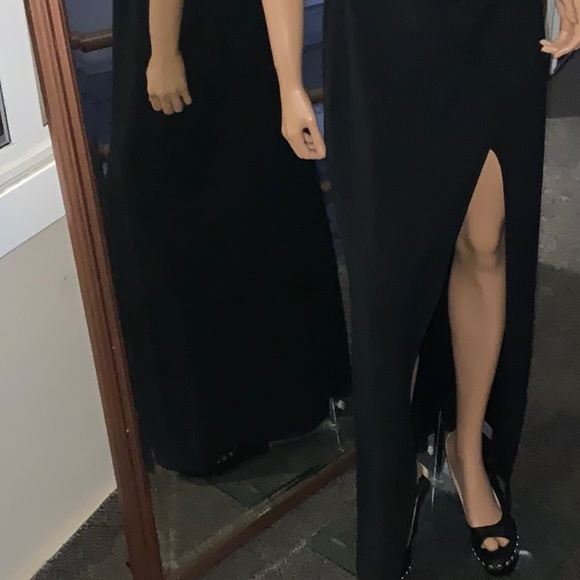 Emerald Sundae | Dresses | Emerald Sundae Black Split Leg Evening Dress ...